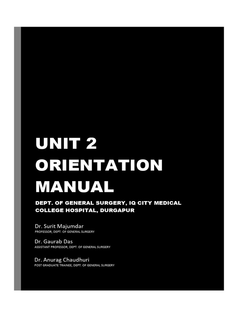 Unit 2 Orientation Manual | PDF | Patient | Medicine