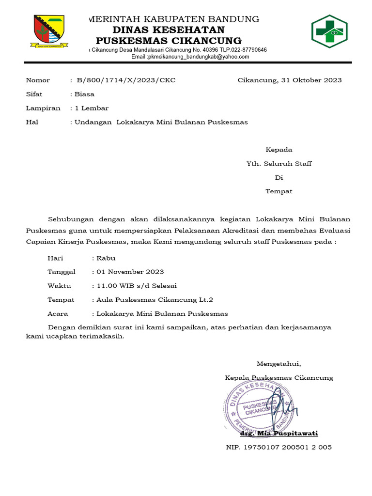 Surat Undangan Lokbul | PDF