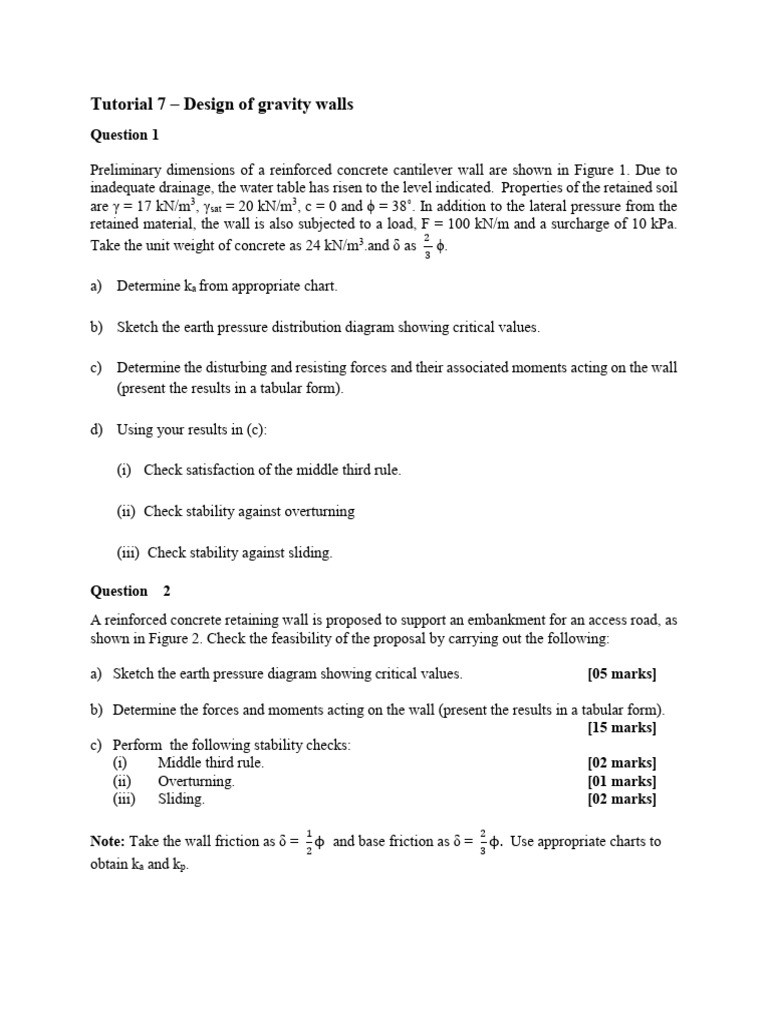 Gravity Wall Design Tutorial | PDF | Physical Sciences | Building ...