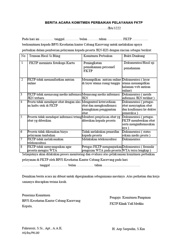 Komitmen Perbaikan Bpjs | PDF | Sains & Matematika