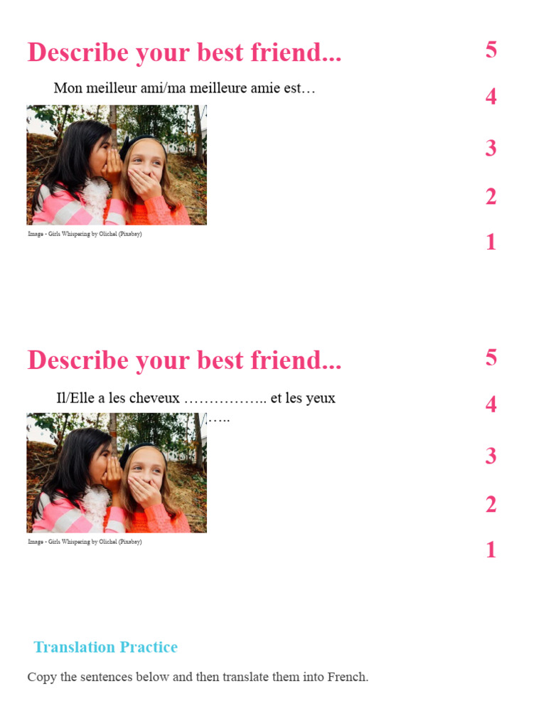 French-Describe Your Best Friend | PDF