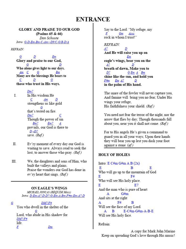 Mass Songs 1 | Download Free PDF | Christian Worship And Liturgy | Theology