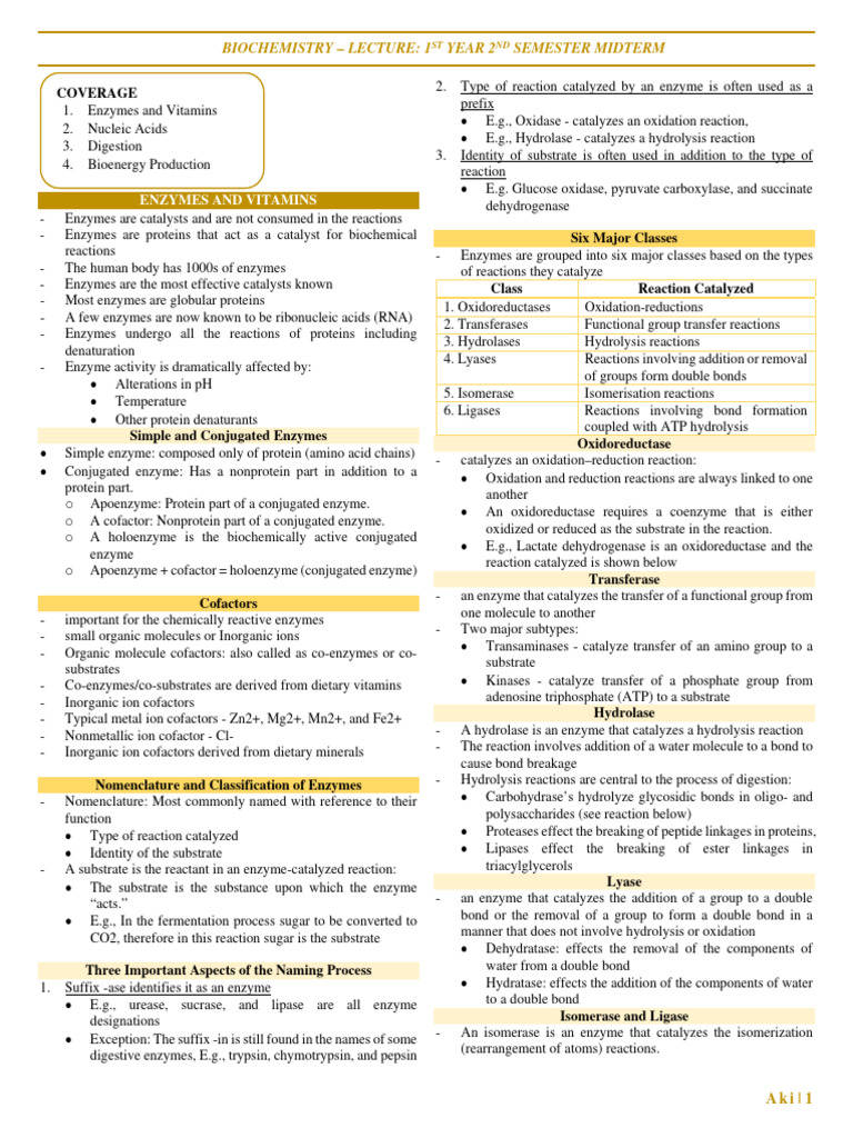Biochemistry NCMA113 Midterm Notes P | PDF | Electron Transport Chain ...