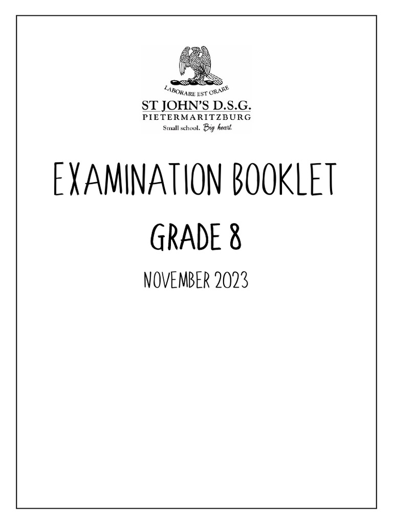 GRADE 8 November Exams Booklet 2023 Draft | PDF | Reading Comprehension ...