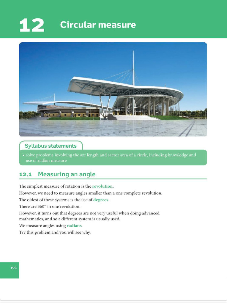 Circular Measure Textbook | PDF