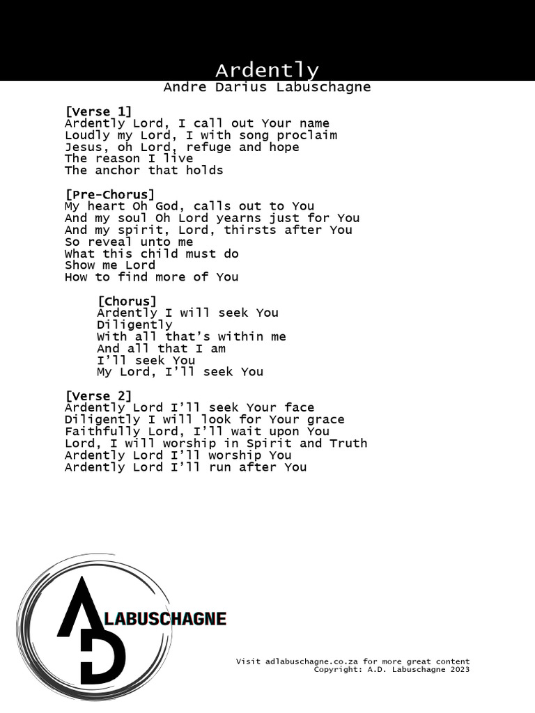 Ardently Lyrics | PDF