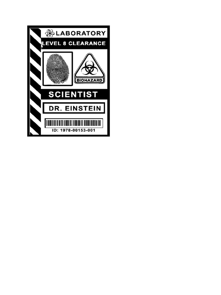 Mad Scientist Id Card | PDF