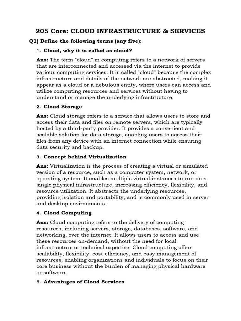 Understanding Cloud Infrastructure Terms | PDF | Virtualization | Cloud ...