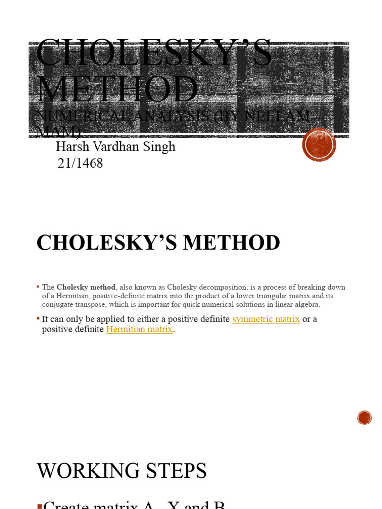 Cholsky's Method | PDF