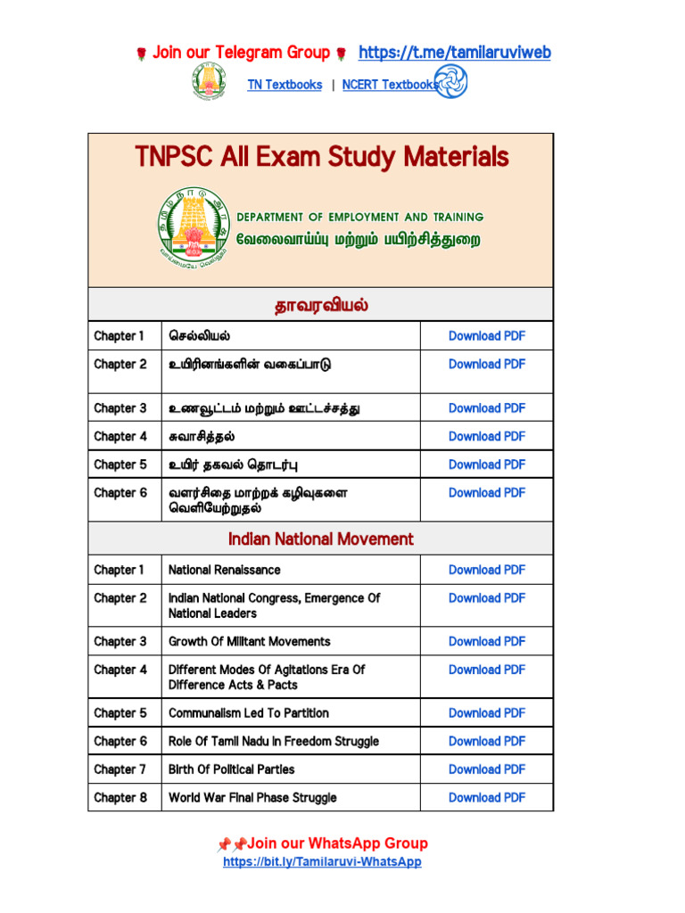 TNPSC Government Study Materials Tamilaruvi | PDF