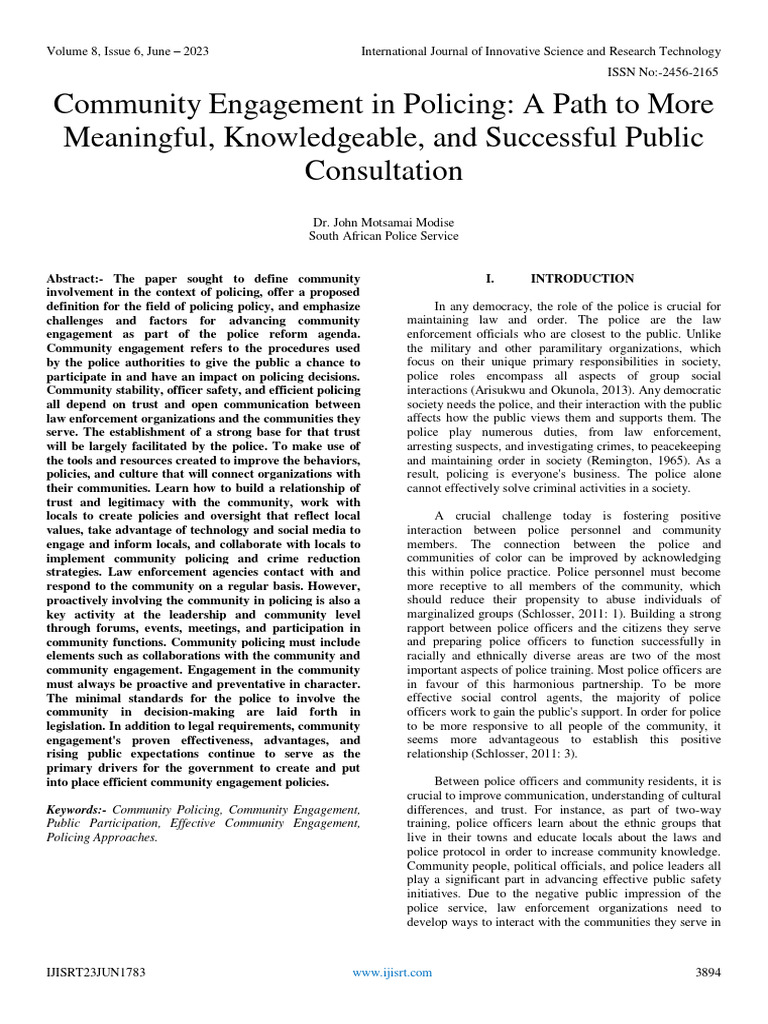 Community Engagement in Policing: A Path To More Meaningful ...