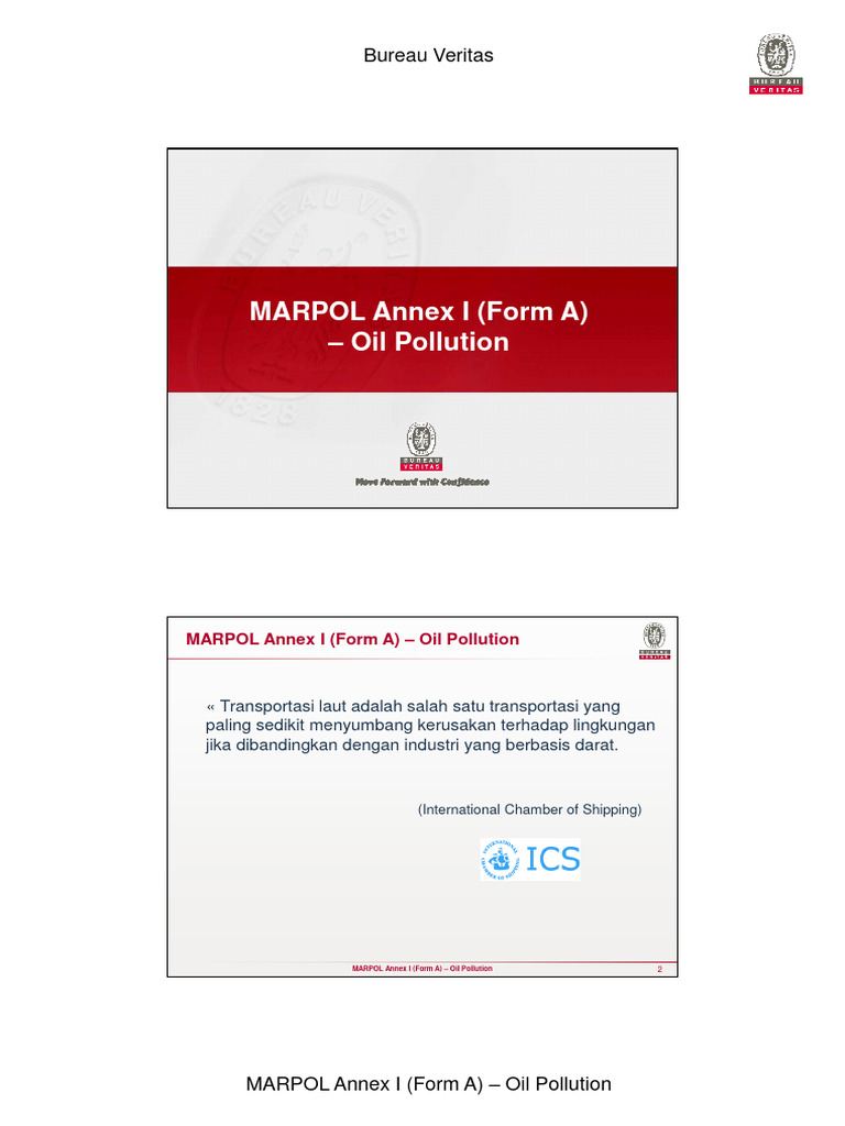 MARPOL Annex I (Form A) - Oil Pollution (Indonesia) | PDF
