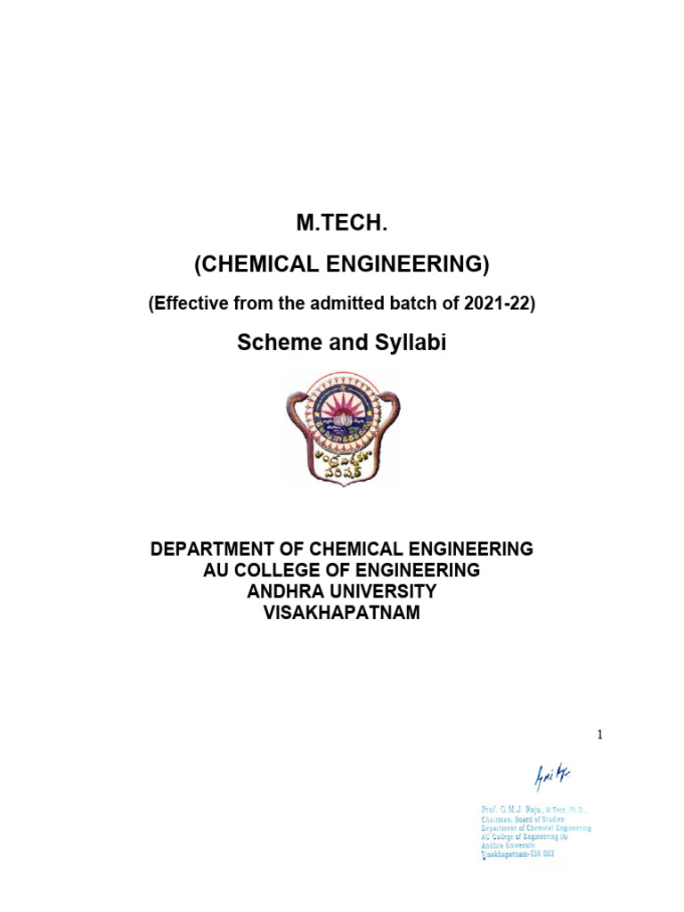Mtech Chem Syllabus | PDF | Chemical Reactor | Corrosion Mtech Chem Syllabus | PDF | Chemical Reactor | Corrosion