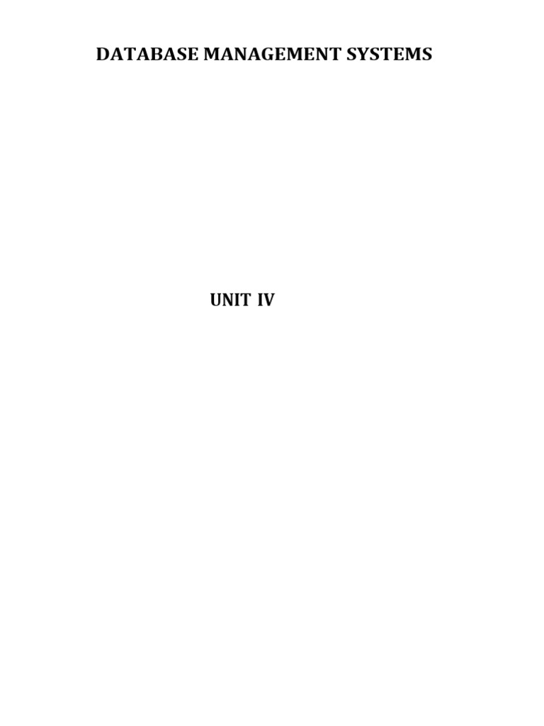 DBMS Unit - 4 | PDF | Information Science | Computer Data