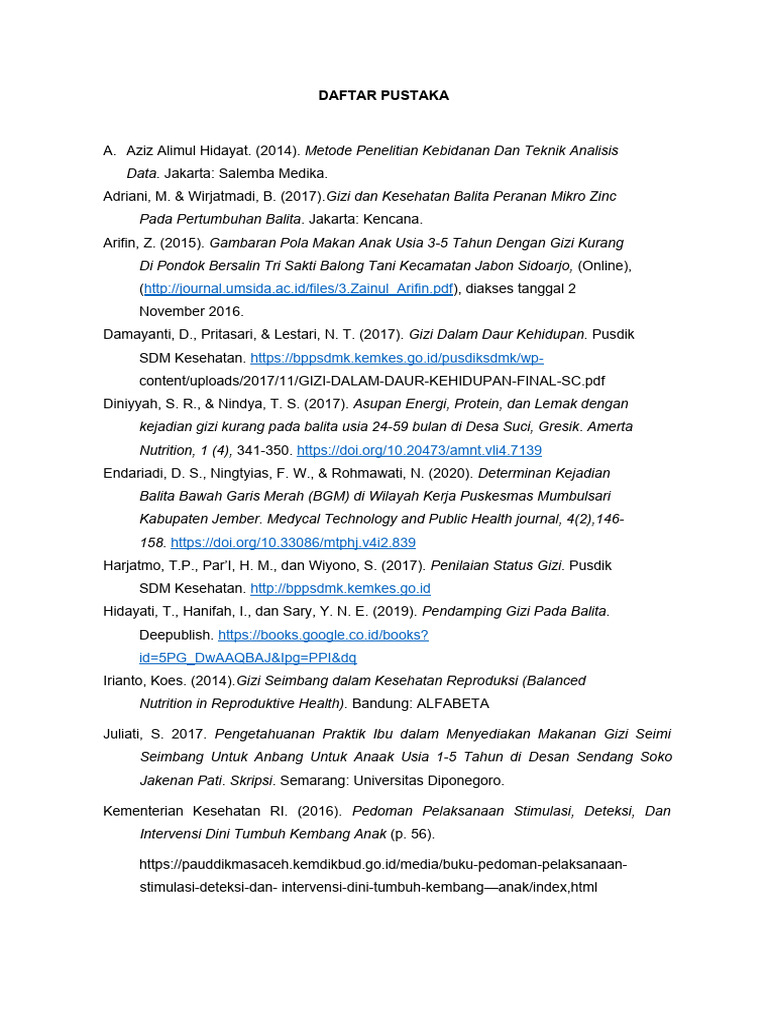 Format Daftar Pustaka Kesehatan Indonesia | PDF | Kesehatan Holistik