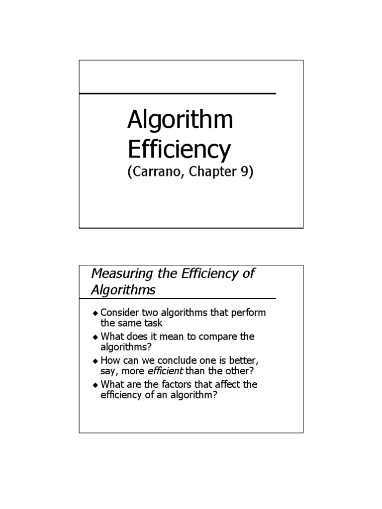 Analyzing Algorithm Efficiency Pdf Teaching Mathematics