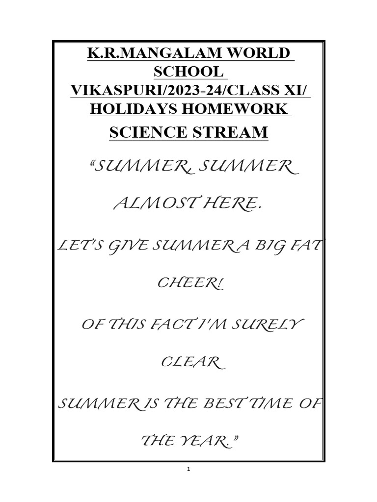 Xi Science Holiday Homework 2324 | PDF | Liquids | Trigonometry