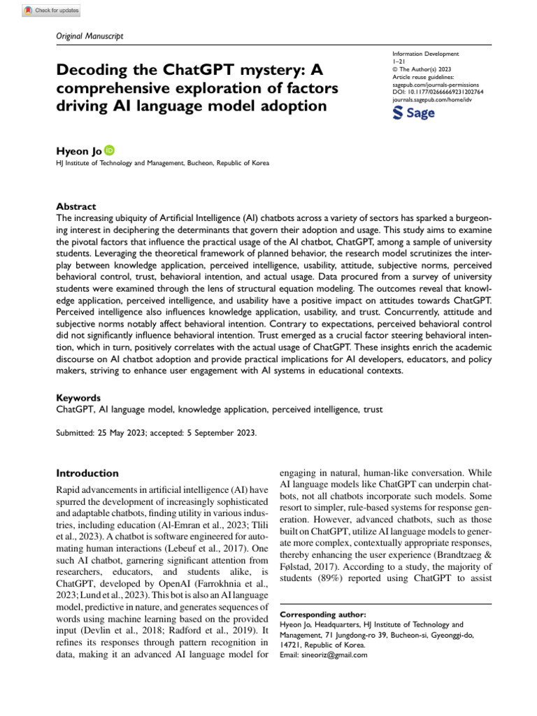 Decoding The ChatGPT Mystery | PDF | Attitude (Psychology) | Usability