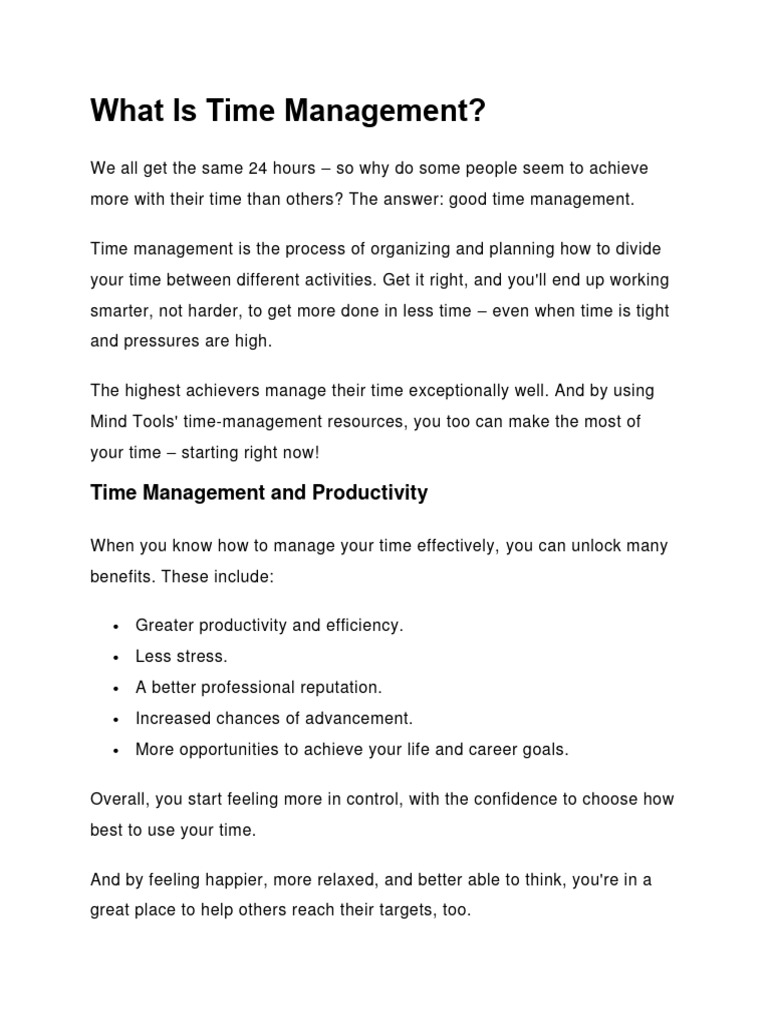 Time Management | PDF