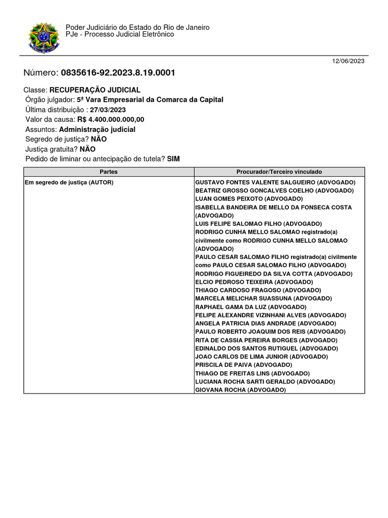 Relatorio Sobre o Plano de Recuperacao Judicial | PDF | Título ... Relatorio Sobre o Plano de Recuperacao Judicial | PDF | Título ...