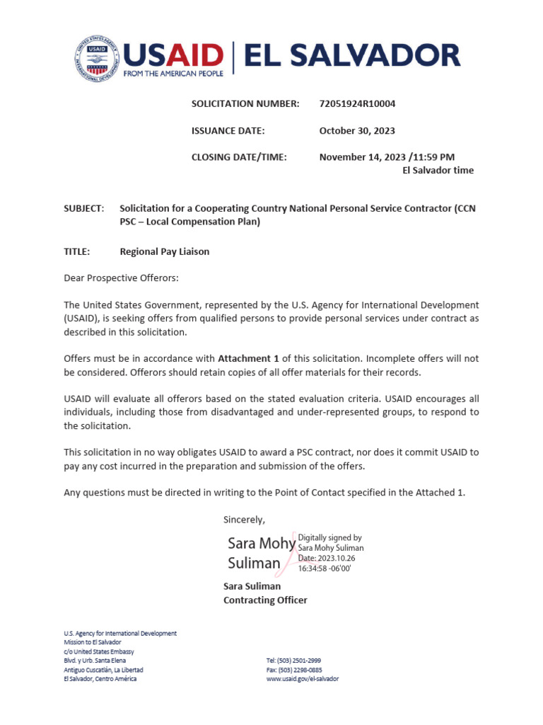 Solicitation Regional Pay Liaison FSN 08 | PDF | Payroll | Offer And Acceptance