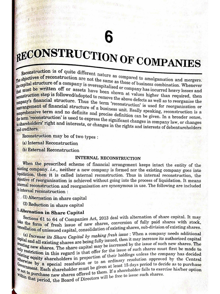 Internal Reconstruction | PDF