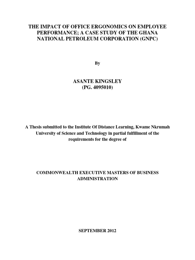 Office Ergonomics Impact on GNPC Performance | PDF | Computers