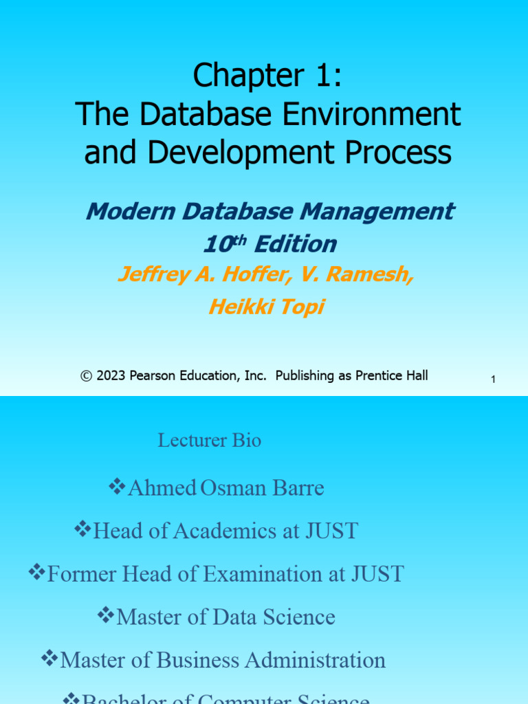 Chapter I The Database Environment And Development Process Pdf Databases Conceptual Model
