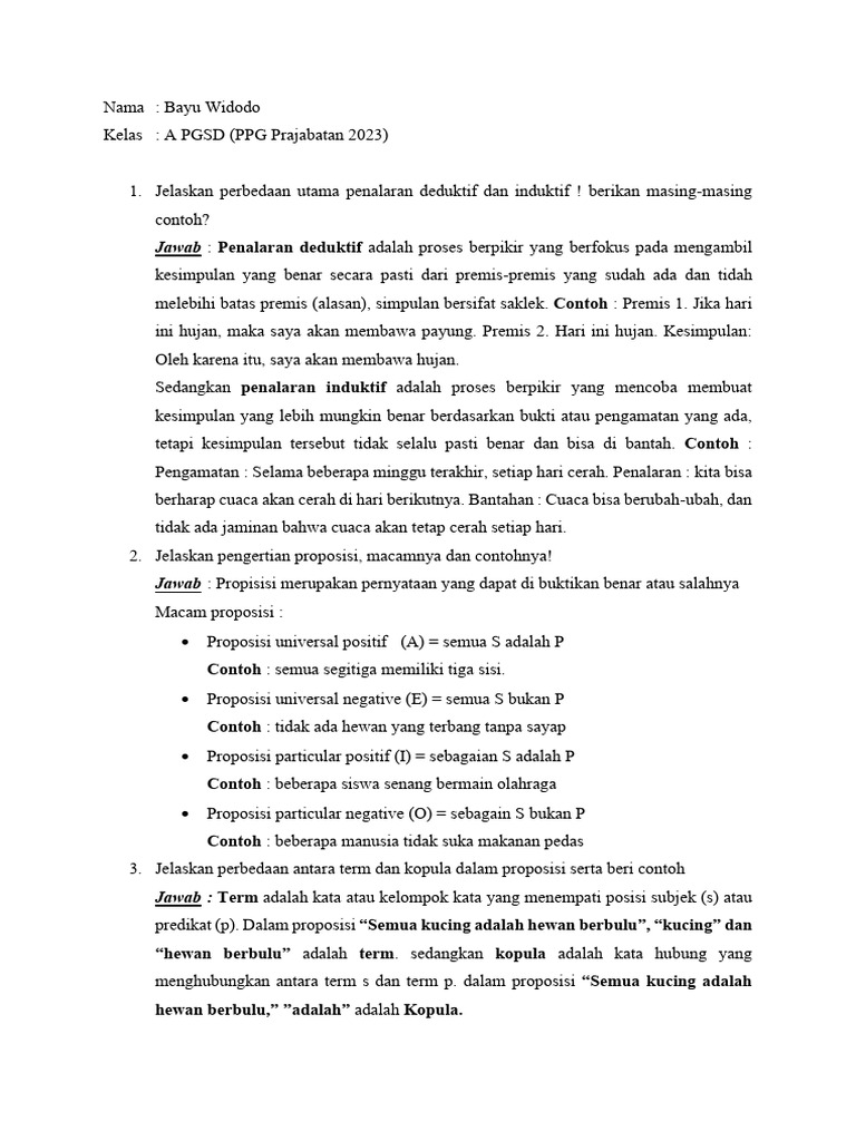 Bayu Widodo - Berpikir Logis - Literasi Dasar | PDF