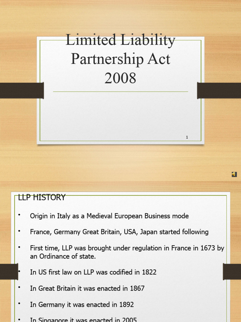 Limited Liability Partnership Act | PDF | Limited Liability Partnership ...