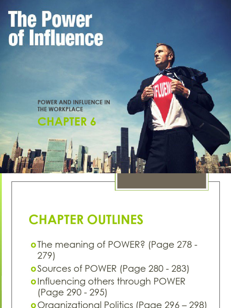 Chap 6 Power & Influence | PDF | Power (Social And Political) | Persuasion