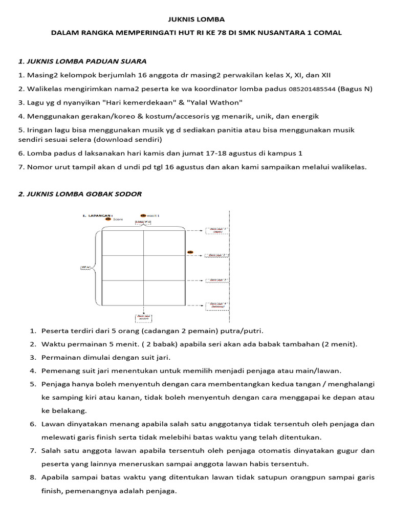 Juknis Lomba 17 Agustus 2023 | PDF