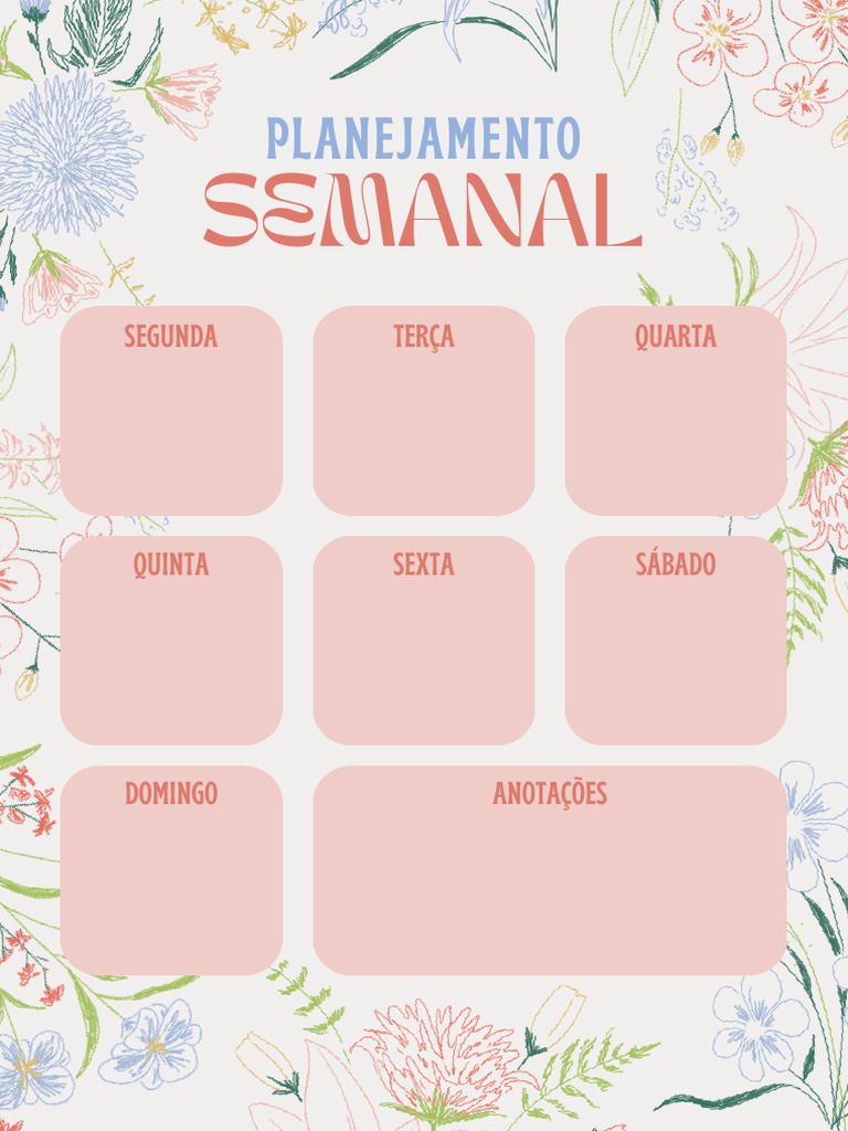 Planner Semanal Modelo 5 | PDF
