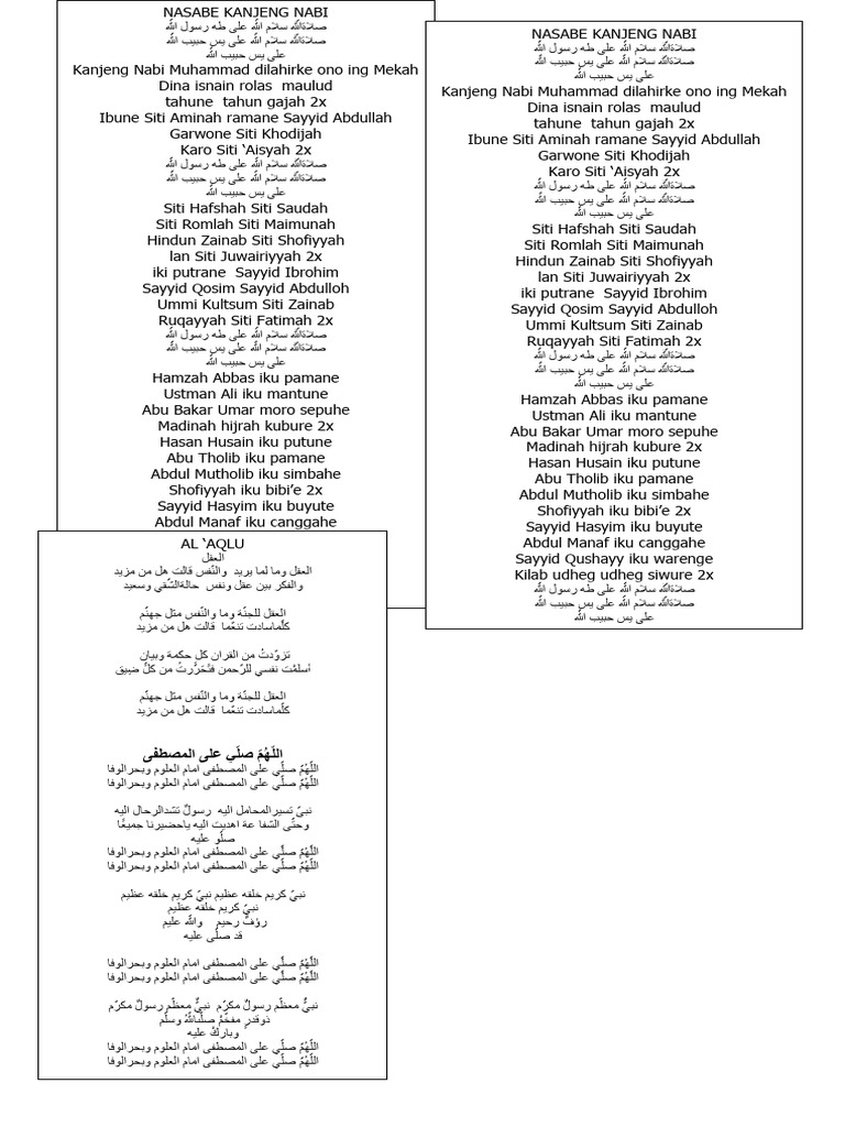 Nasabe Kanjeng Nabi | PDF