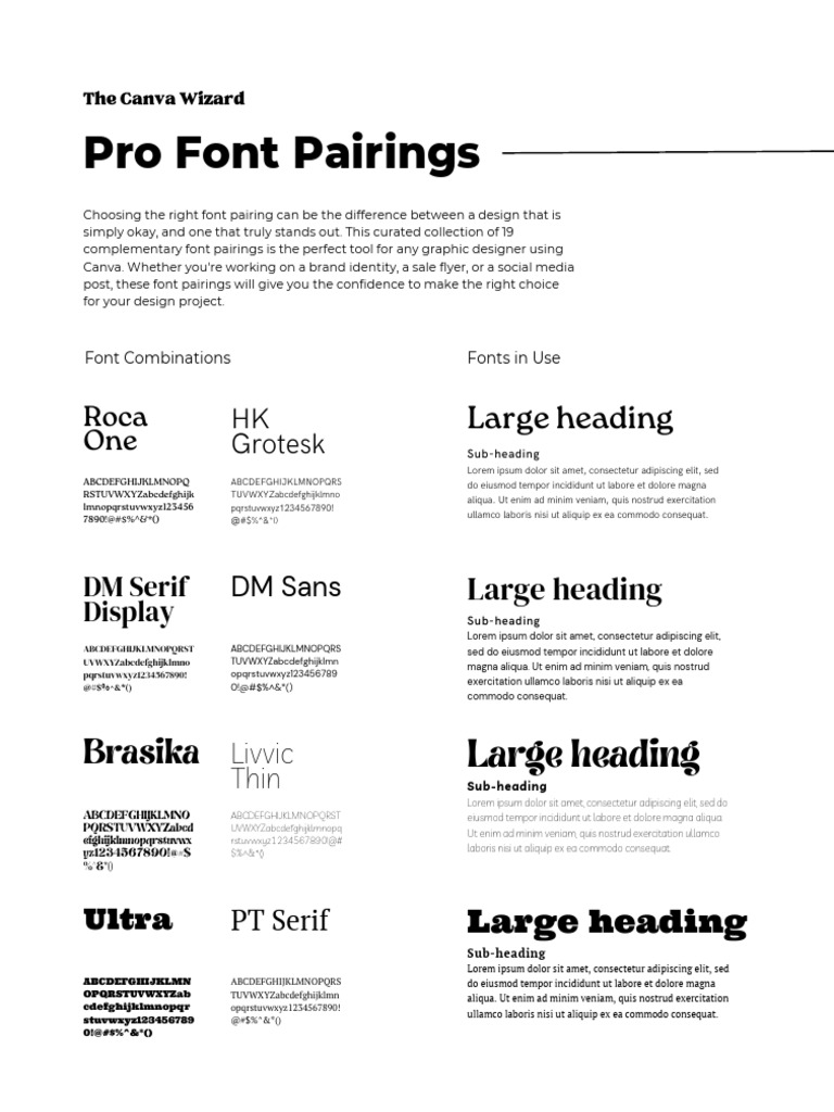 Pro Font Pairings | PDF | Graphic Design | Notation