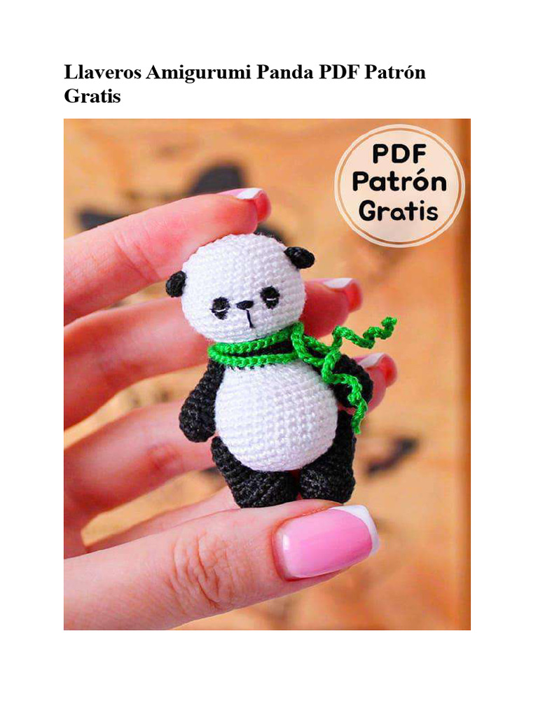 Llaveros Amigurumi Panda PDF Patron Gratis | PDF