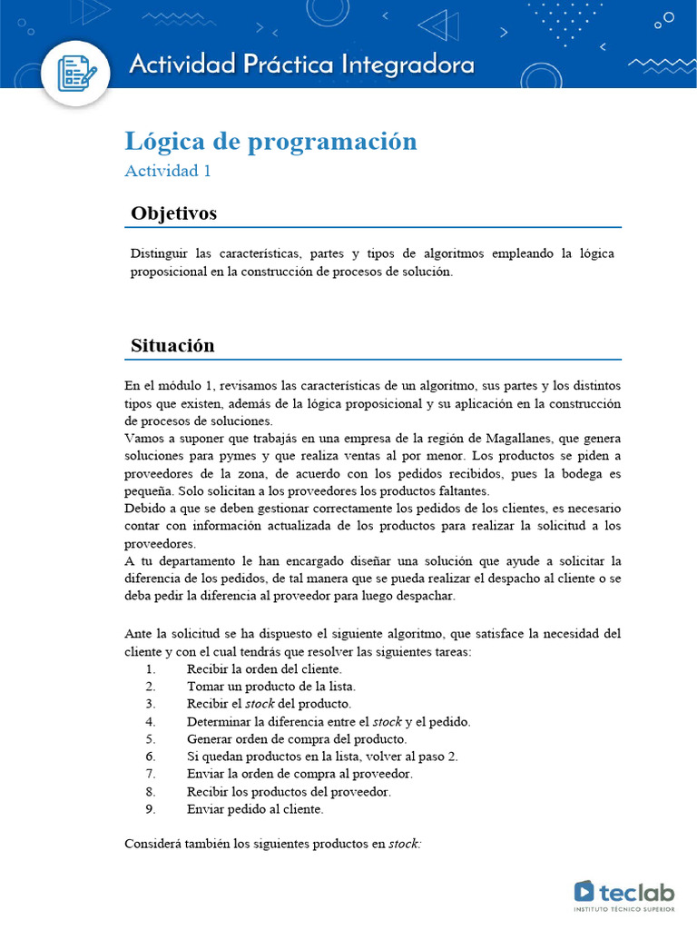 Actividad práctica Integradora [API1] | PDF | Algoritmos | Informática