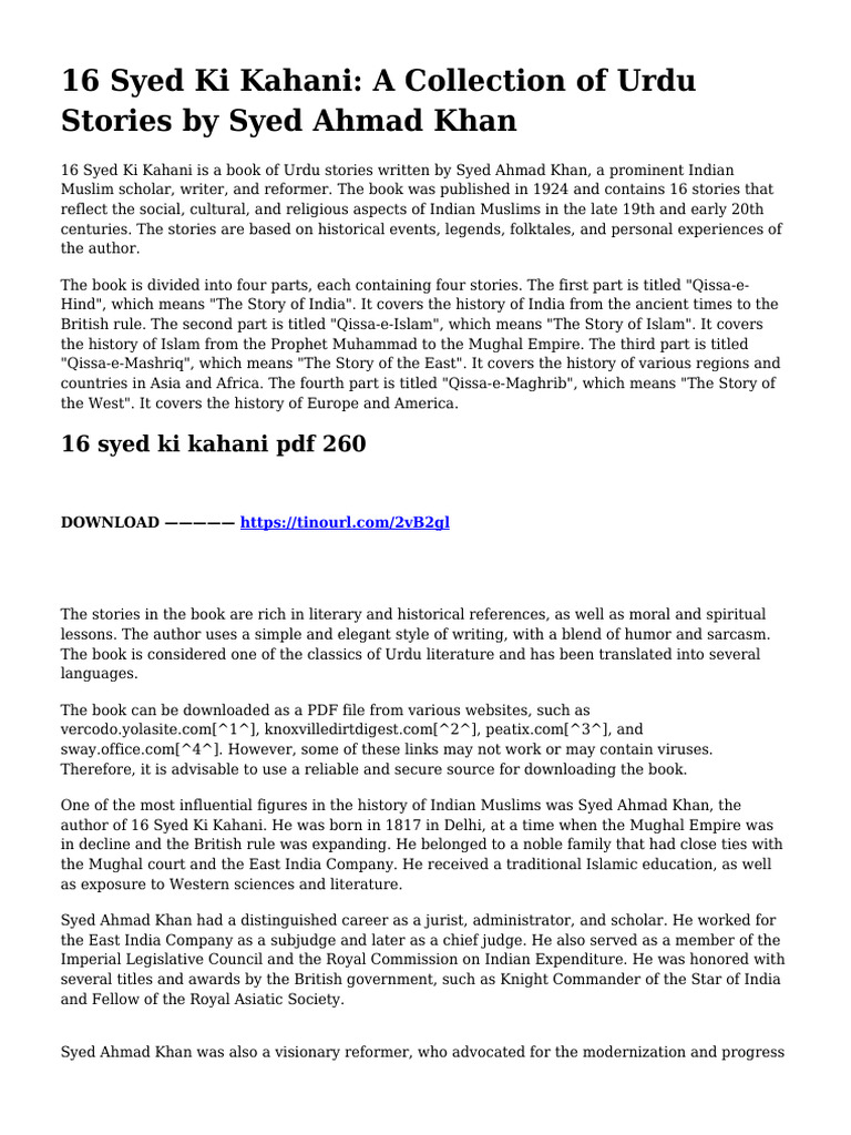 16 Syed Ki Kahani: A Collection of Urdu Stories by Syed Ahmad Khan | PDF | Abrahamic Religions