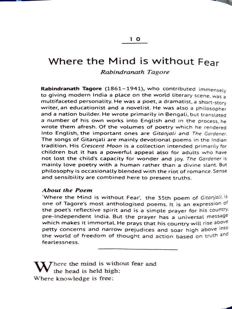 Where The Mind Is Without Fear | PDF
