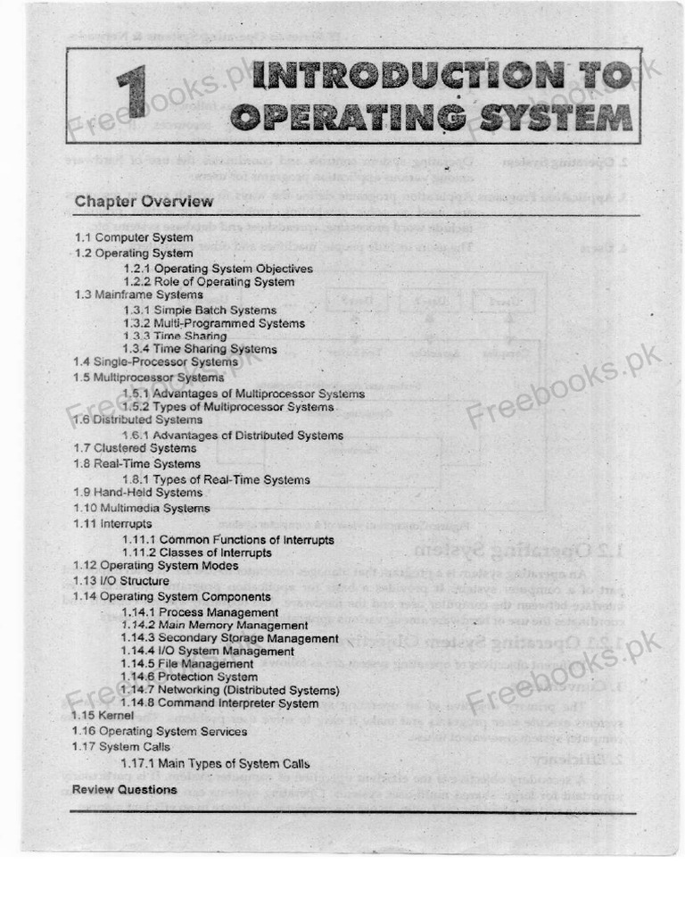 Operating System Imp S.Q. Ch#1,2,3 - 1 | PDF