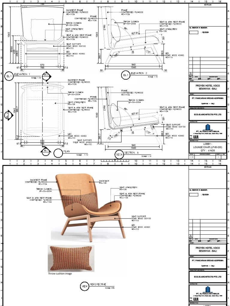 Lounge Chair Technical Drawing | PDF | Technical Drawing | Drawing