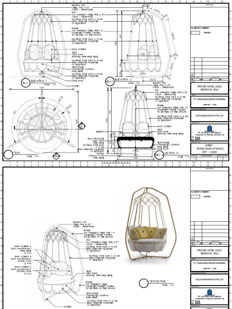 LF-50-201 (Swing Chair) - Shop Drawing | PDF | Technical Drawing | Drawing