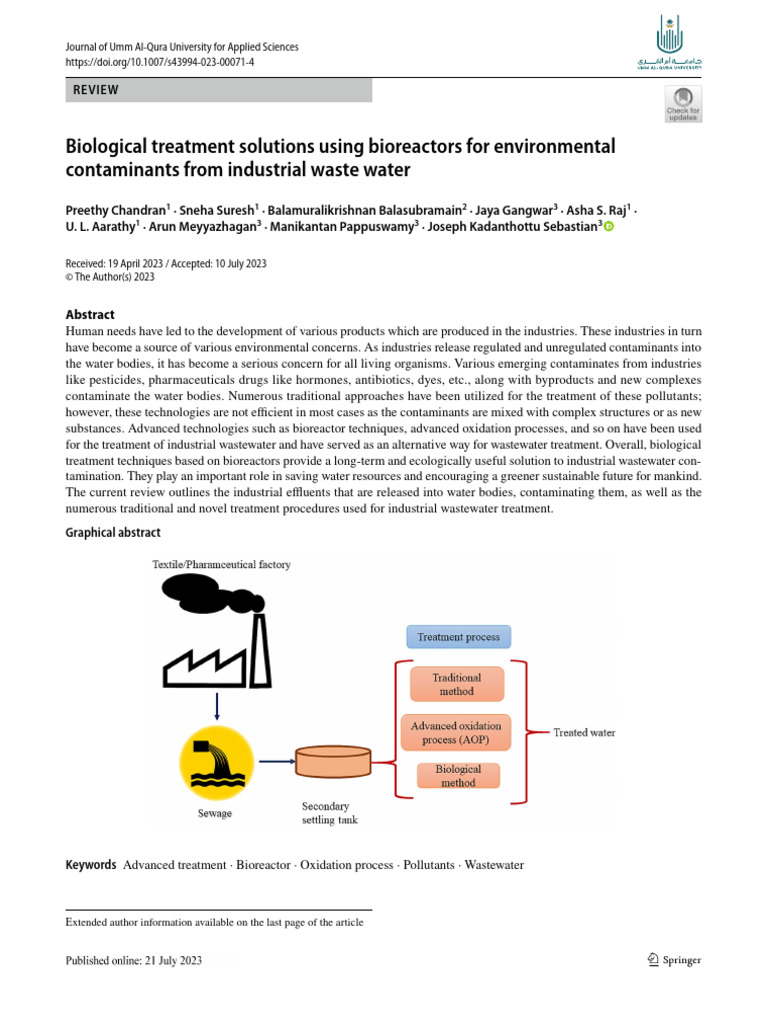 Biological Treatment Solutions Using Bioreactors For Environmental ...