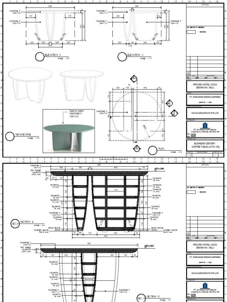 Hotel Voco Seminyak Coffee Table Plan | PDF | Technical Drawing | Drawing