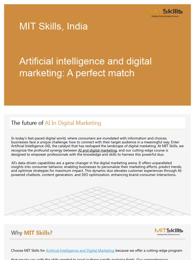 AI and Digital Marketing Course at MIT Skills | PDF | Digital Marketing ...
