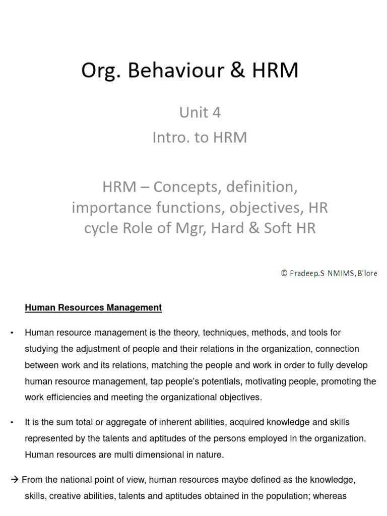 Unit 4 - Intro. To HRM | Download Free PDF | Human Resource Management ...