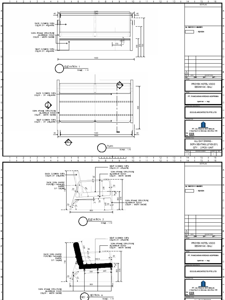 LF-53-202 (Sofa Seating) - Shop Drawing | PDF | Technical Drawing | Drawing