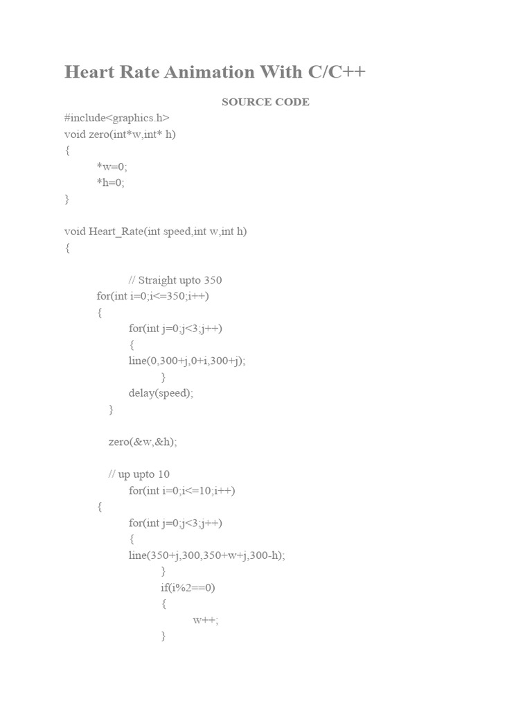Heart Rate Animation With C Pdf Object Oriented Programming Software 3195