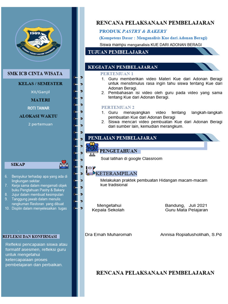 RPP Informatif - Mapel PPB 2021 - 2022 | PDF