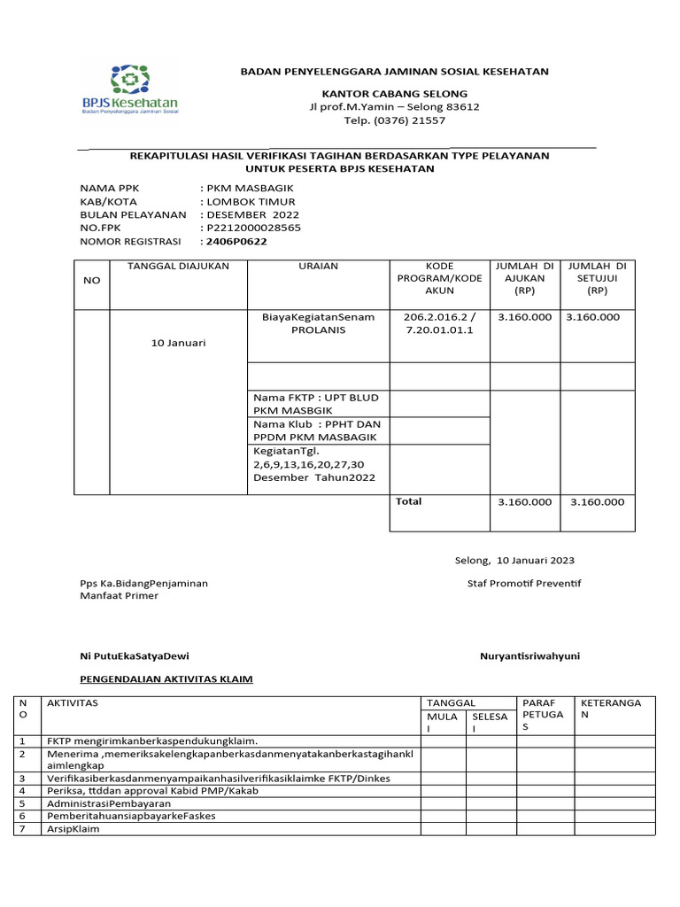 Formulir Persetujuan Pembayaran | PDF | Pengelolaan Keuangan & Uang